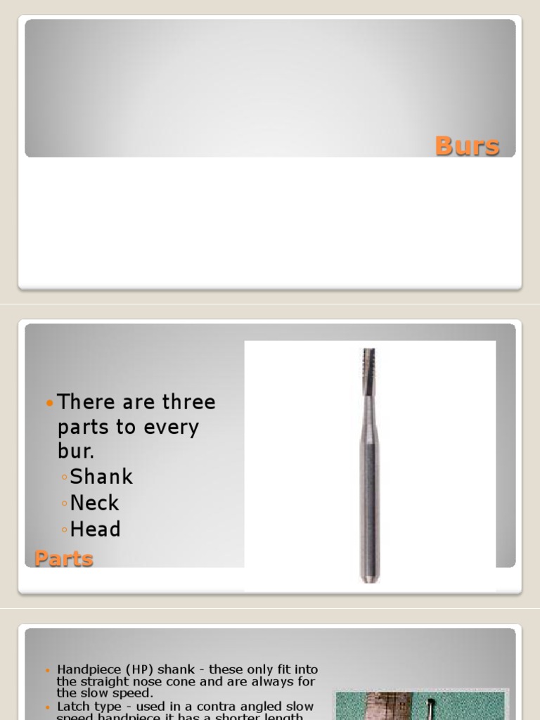 Burs PDF | Download Free PDF | Dentistry Branches | Dentistry