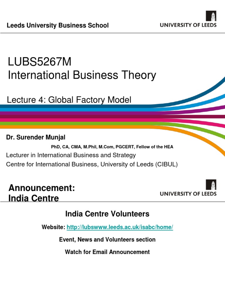 Lecture 4 Global Factory Model | PDF | Offshoring | Outsourcing