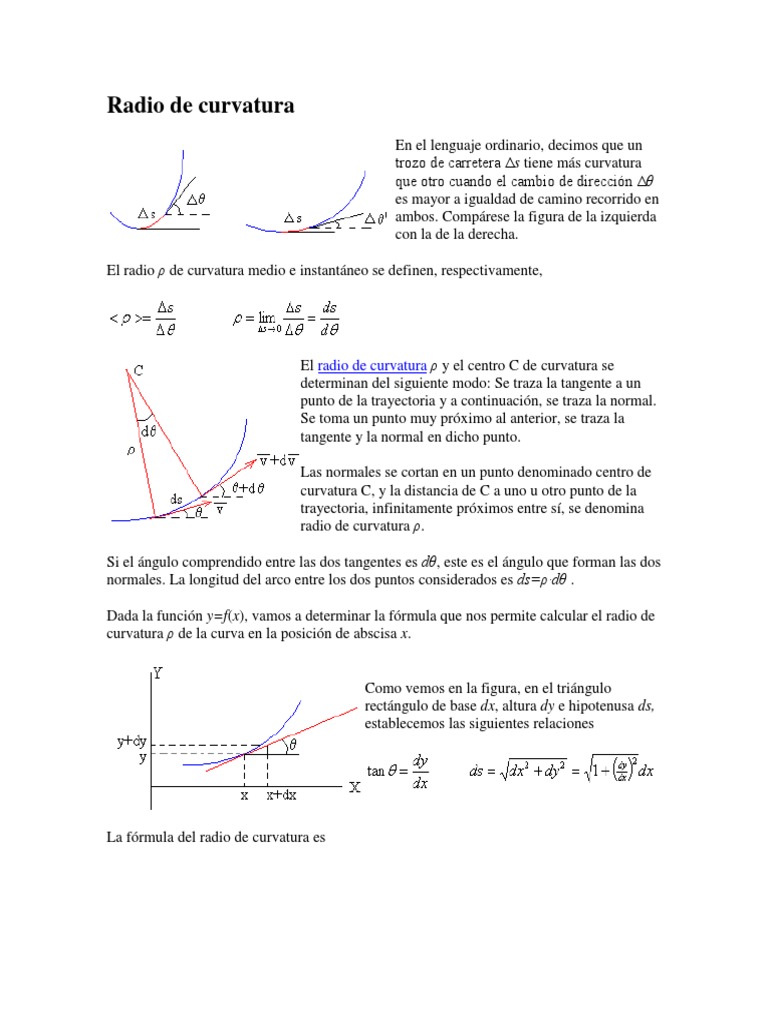 Radio de Curvatura | PDF | Tangente | Triángulo
