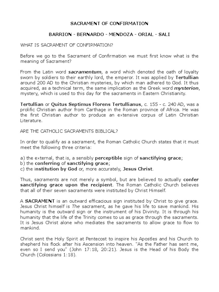 Sacrament of Confirmation 2 | PDF | Confirmation | Eucharist