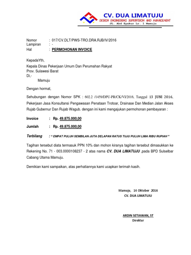 Surat Invoice TBP | PDF