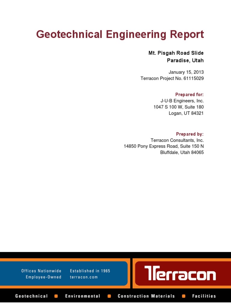 GeotechnicalReport MtPisgahSlide | PDF | Geotechnical Engineering ...
