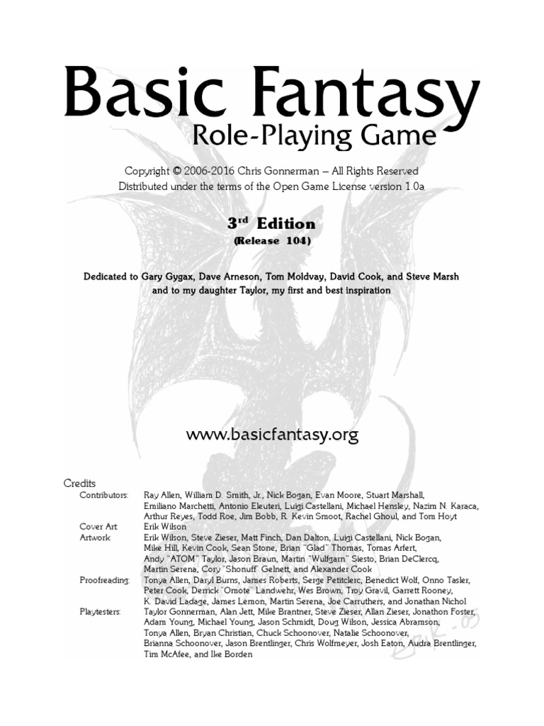 Basic Fantasy RPG Rules r104 PDF | Download Free PDF | Dungeons ...