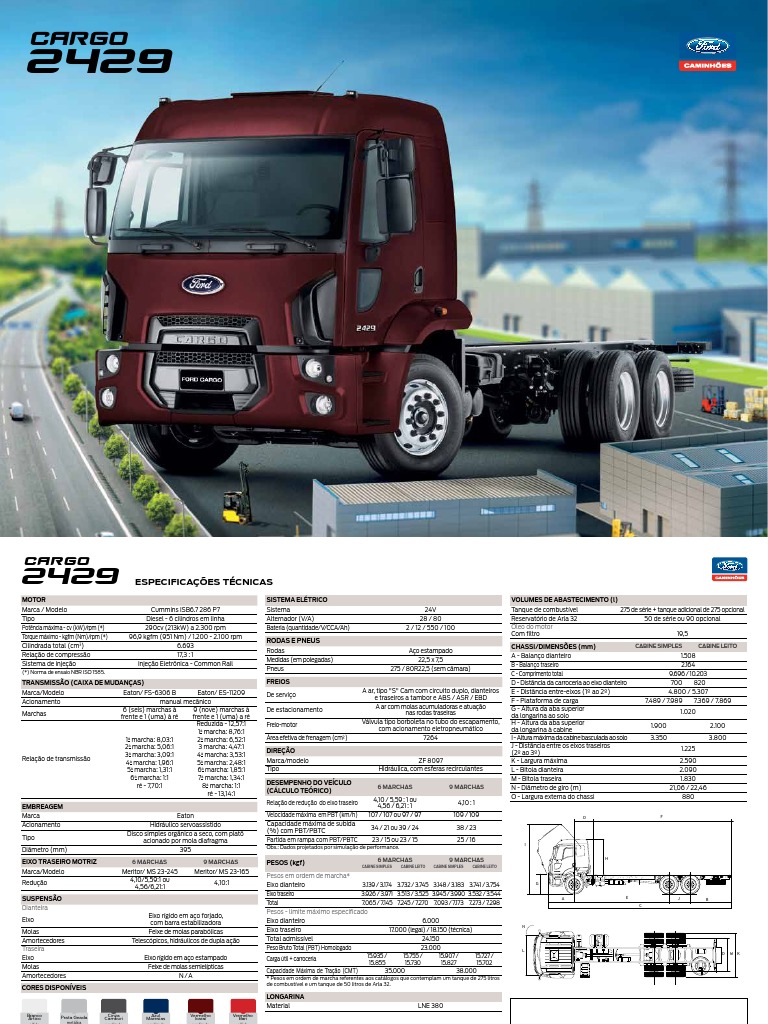 Cargo c2429 6x2 Leito | PDF | Tecnologia de veículos | Veículos