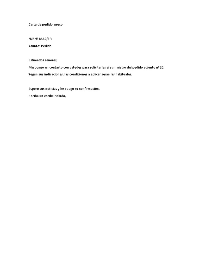 Carta de Pedido Anexo - Docx Resuelta | PDF