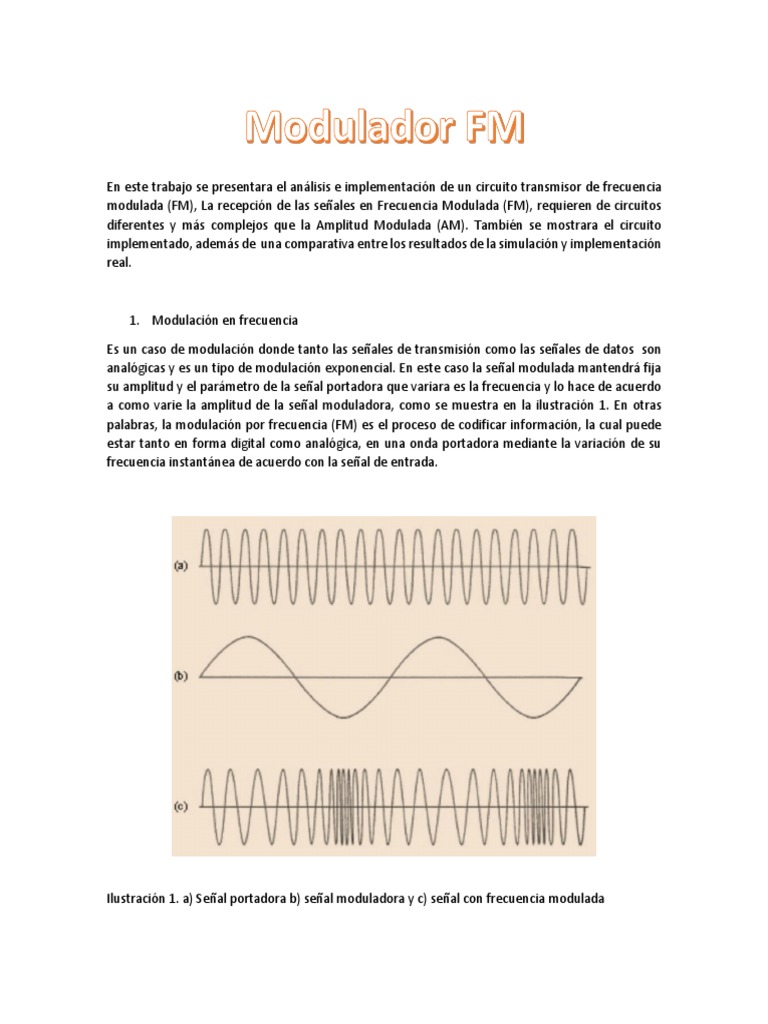 Modulador FM | PDF | Modulación | Modulación de frecuencia