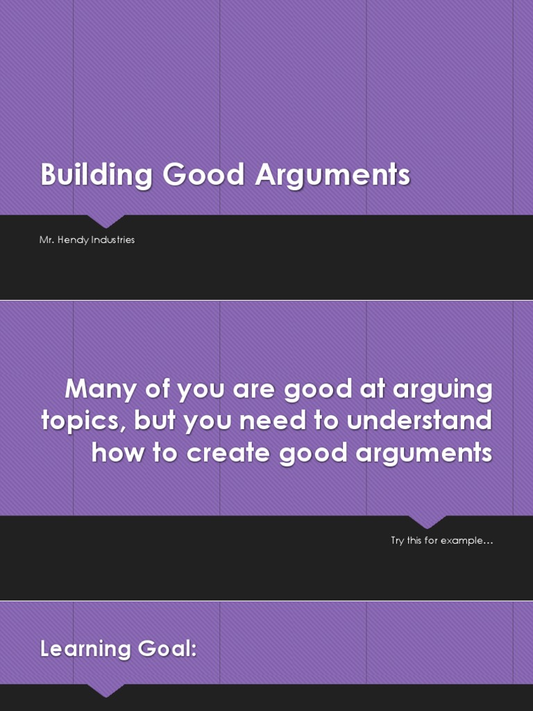 Building Good Arguments | PDF