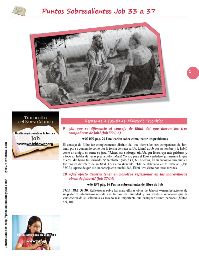 Puntos Clave de Job 33-37 | PDF | Libro de trabajo | Yahvé