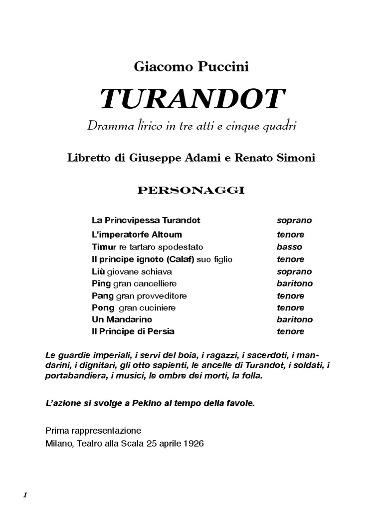 Turandot PDF | PDF