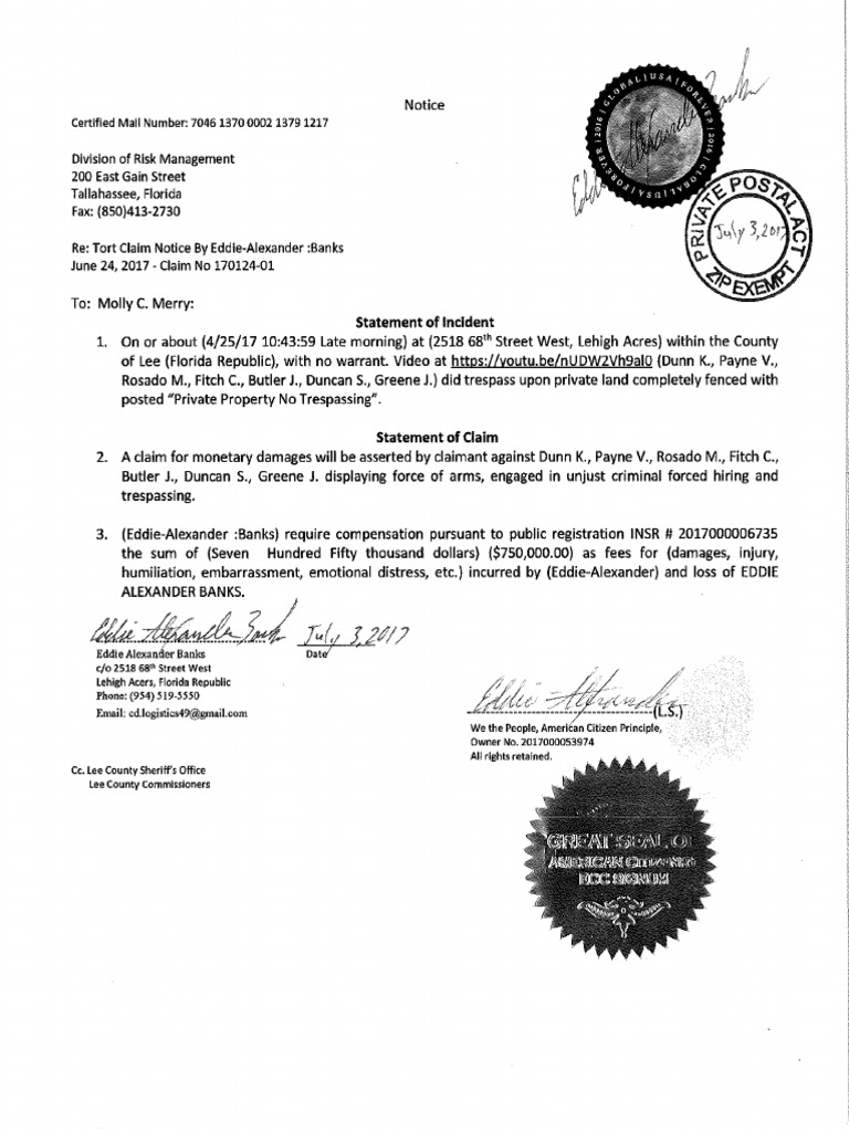 Notice of Tort II | PDF | Damages | Common Law
