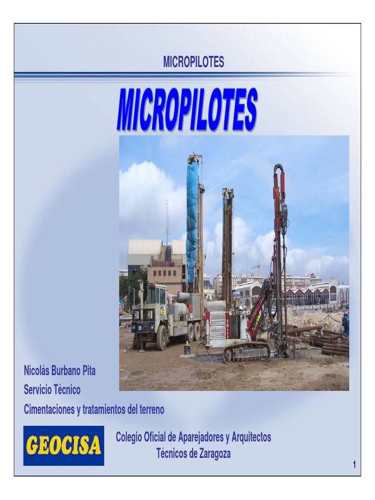 Micropilotes: Diseño y Aplicaciones | PDF | Fundación (Ingeniería ...