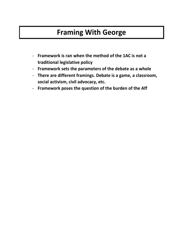 Debate Frameworks and Method Engagement | PDF | Science & Mathematics