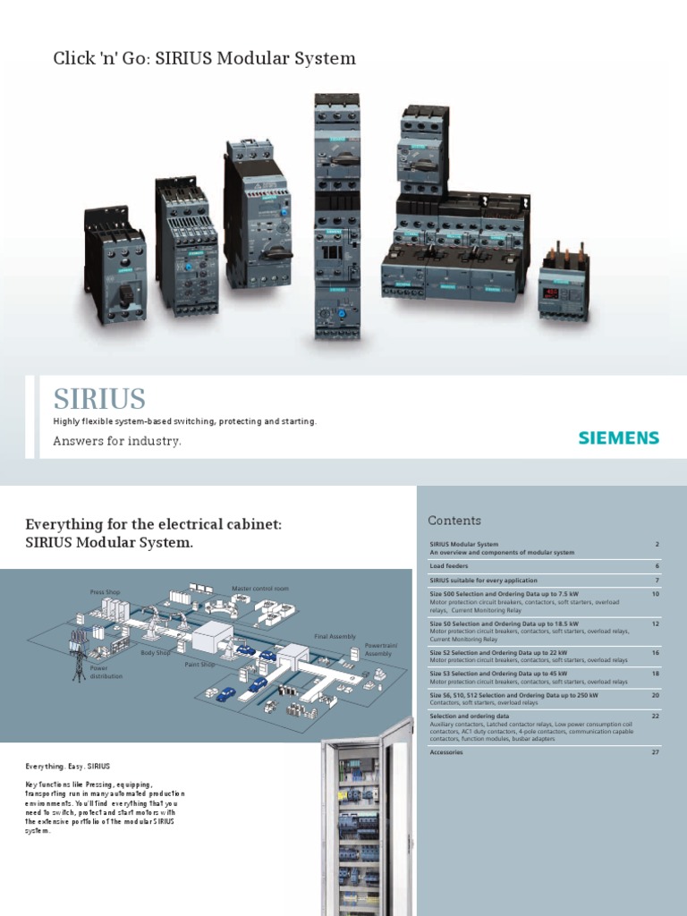 Sirius Modular System Siemens | PDF | Relay | Switch