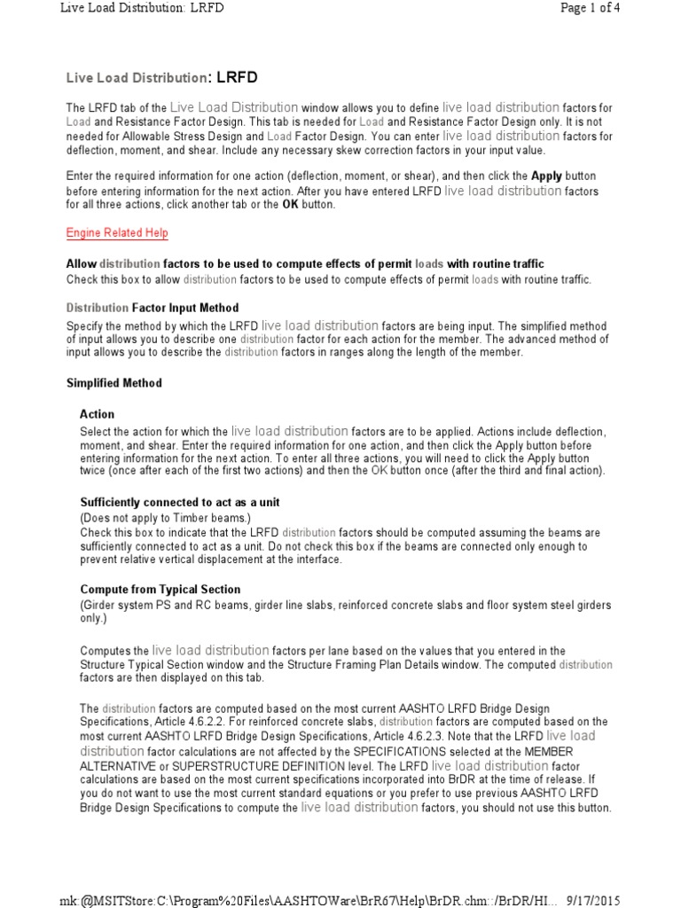 Live Load Distribution LRFD | PDF | Beam (Structure) | Reinforced Concrete