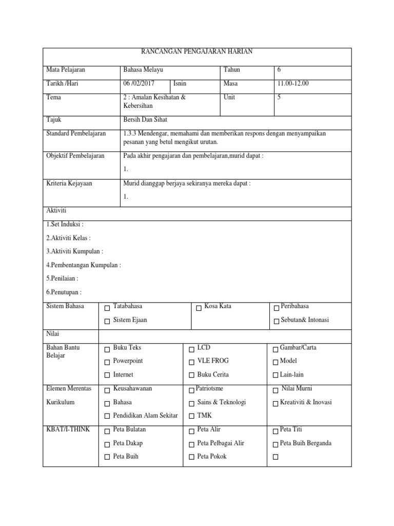 Contoh RPH BM Abad 21 | PDF