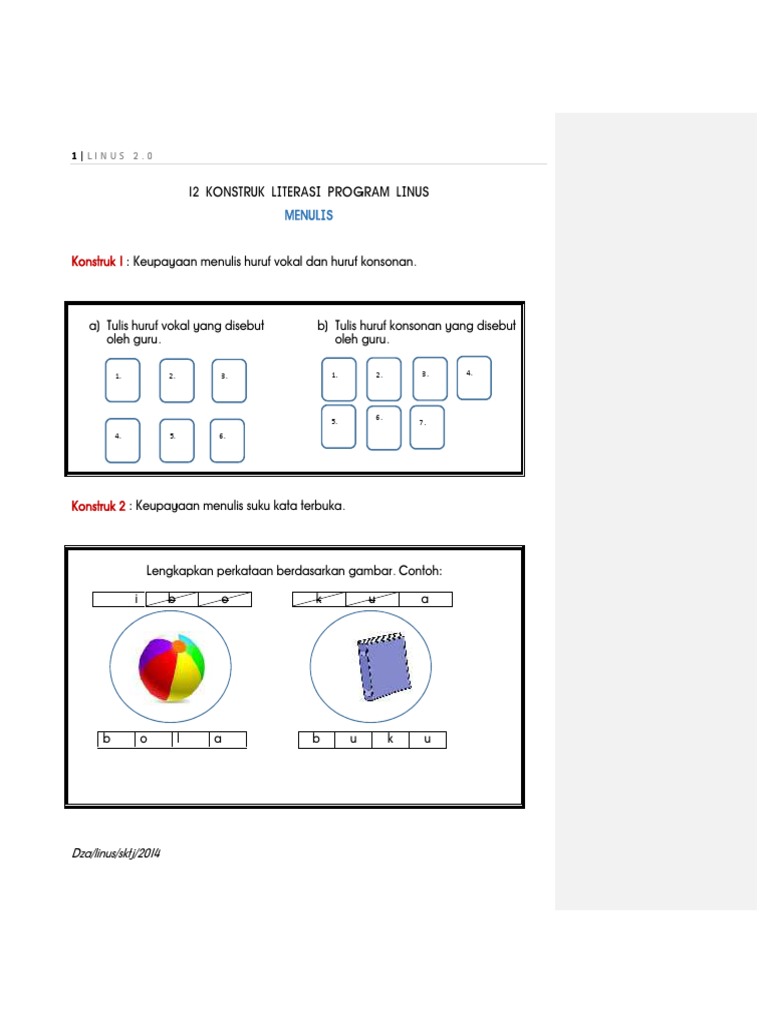 12 Konstruk Literasi Program Linus Menulis | PDF