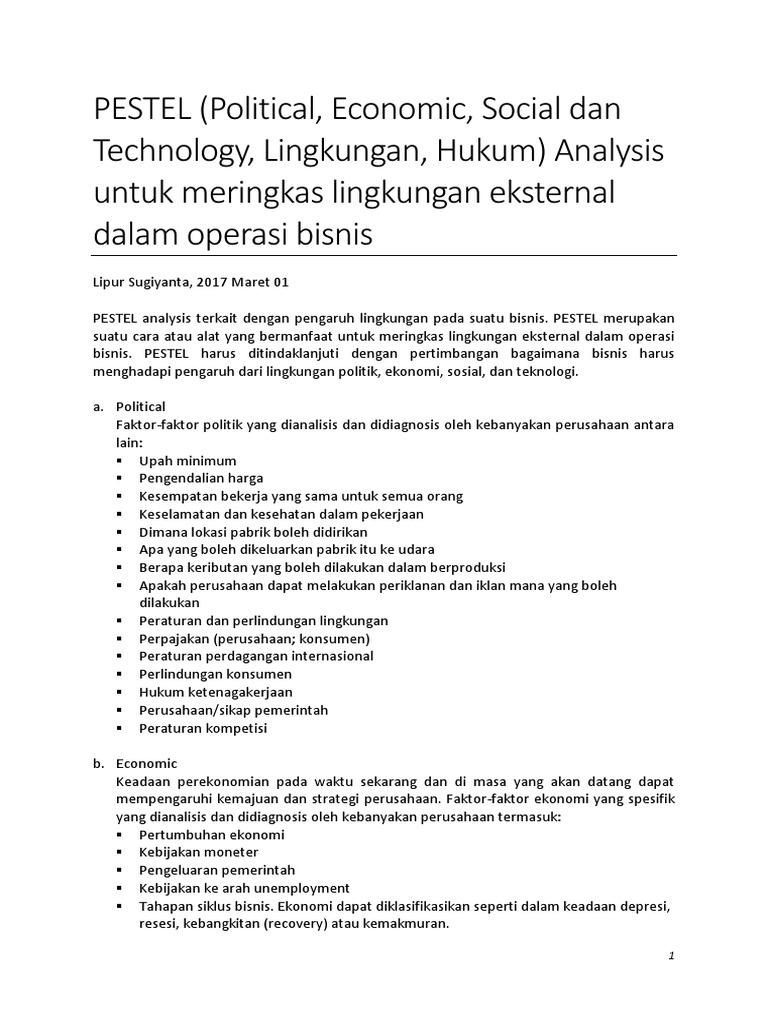 Analisis PESTEL PDF | PDF