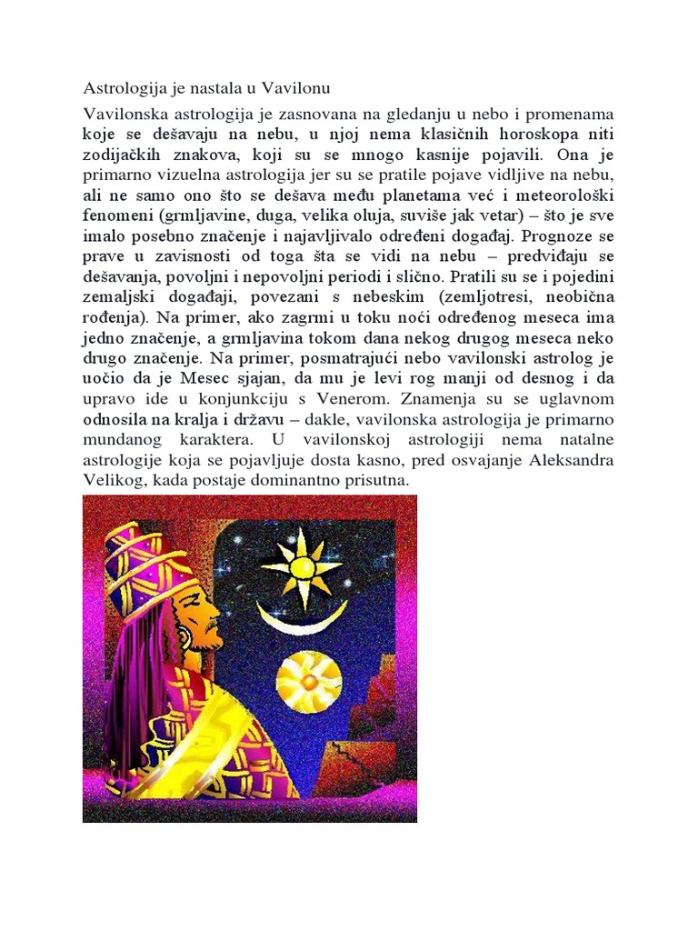 Astrologija Je Nastala U Vavilonu