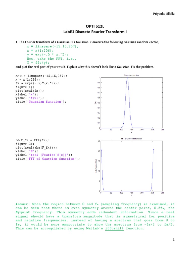 Discrete Fourier Transform Lab | PDF | Fast Fourier Transform ...
