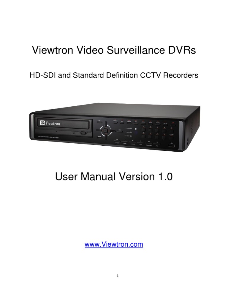 Viewtron Surveillance DVR User Manual | PDF | Digital Video Recorder | Usb