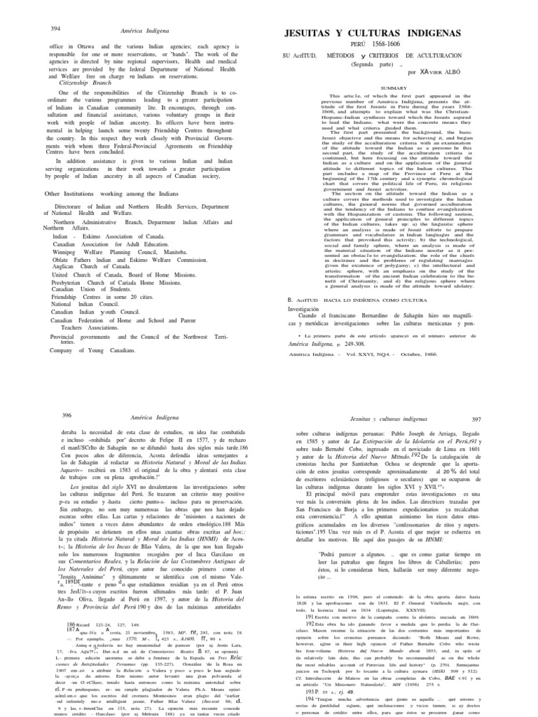 Xavier Albo - Jesuitas y Culturas Indigenas PDF | PDF | Society Of ...