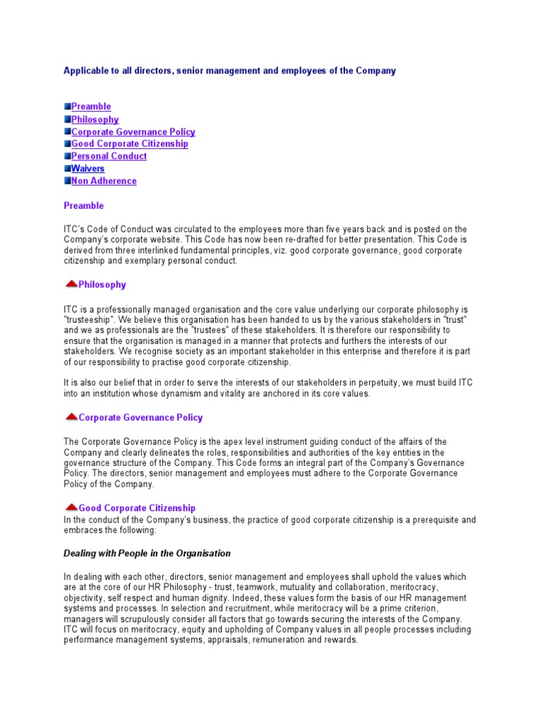 Code of Conduct | PDF | Sexual Harassment | Occupational Safety And Health