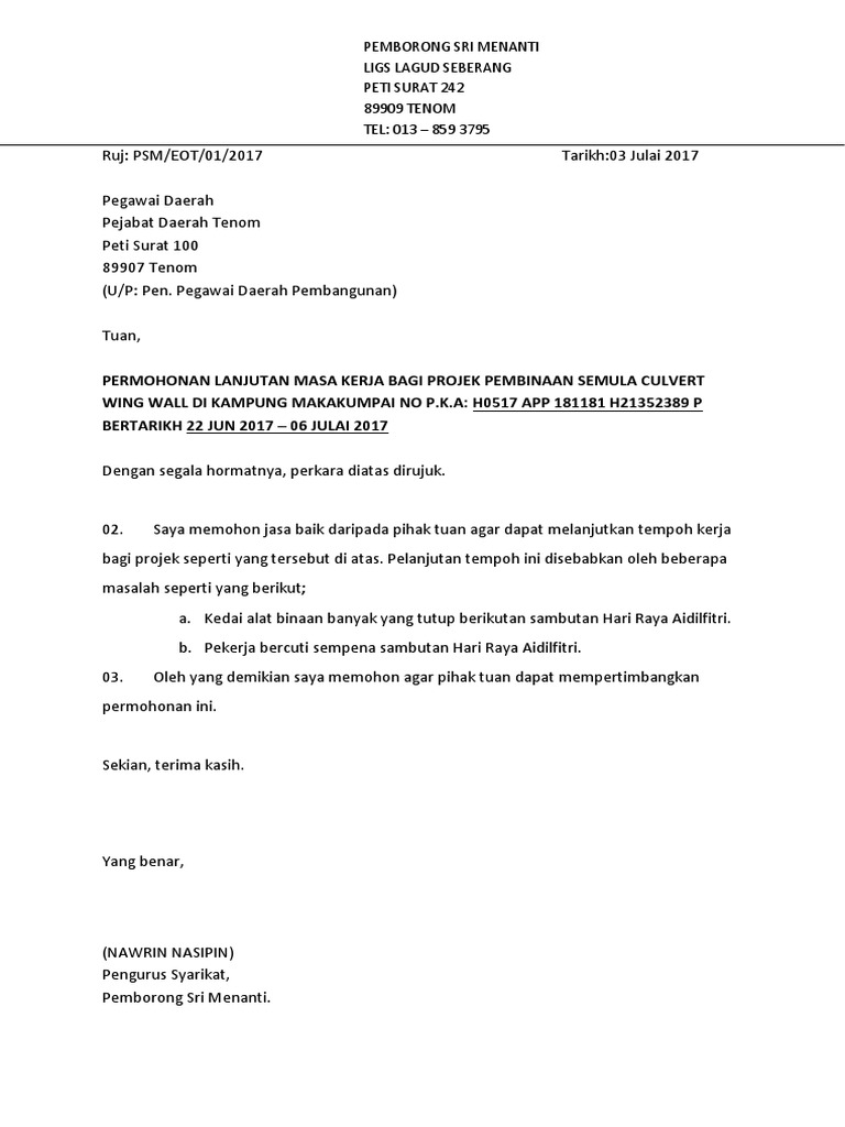 Contoh Surat Rasmi | PDF