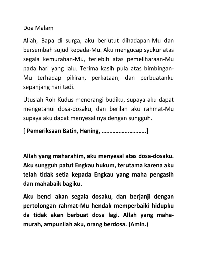 Doa Malam | PDF