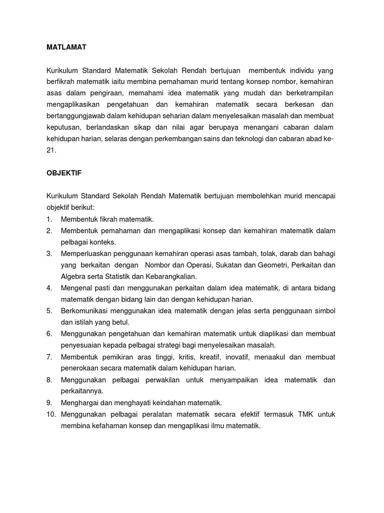 Matlamat & Objektif | PDF