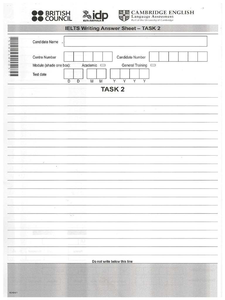 Ieltswriting Task Answer Sheet PDF | PDF