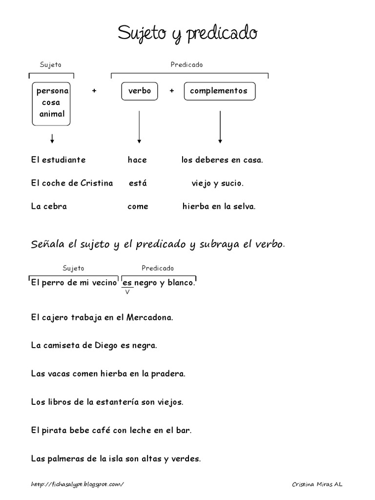 Sujeto y Predicado | Descargar gratis PDF | Unidades Semánticas | Reglas