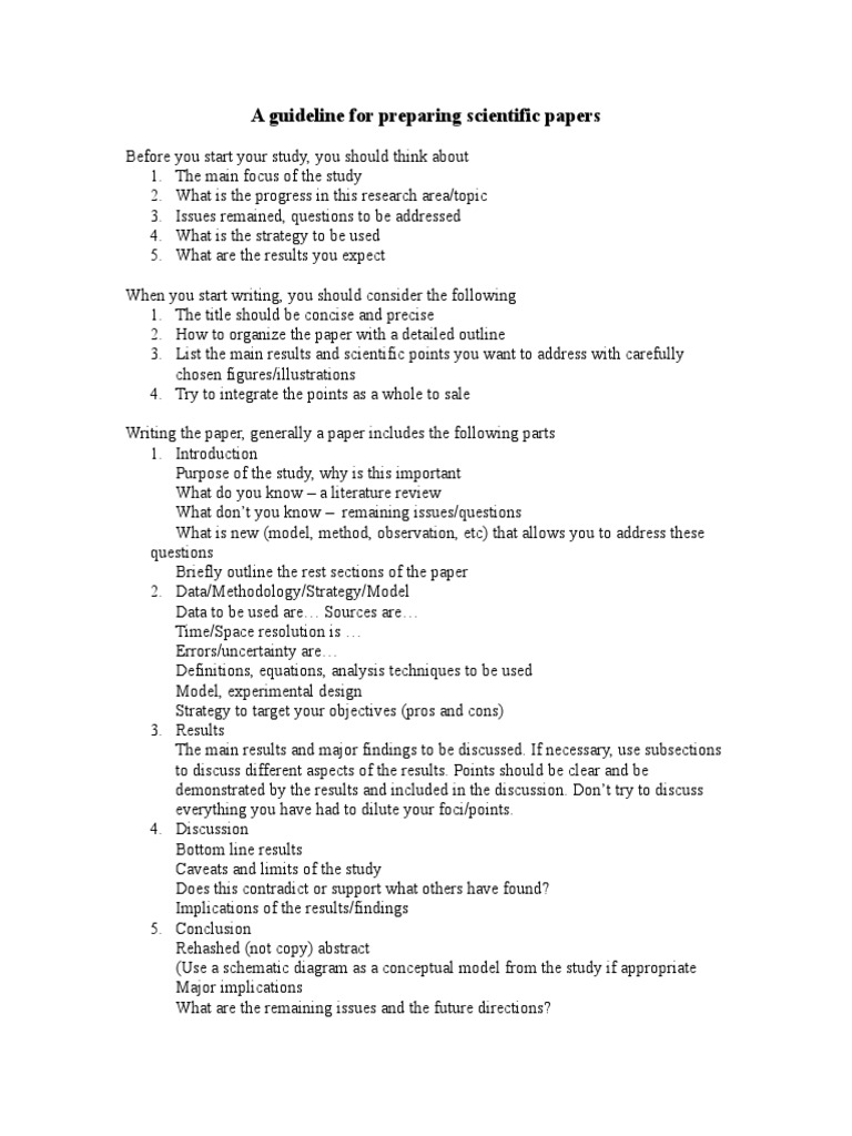 Guidelines for Writing Scientific Papers | PDF | Business | Art