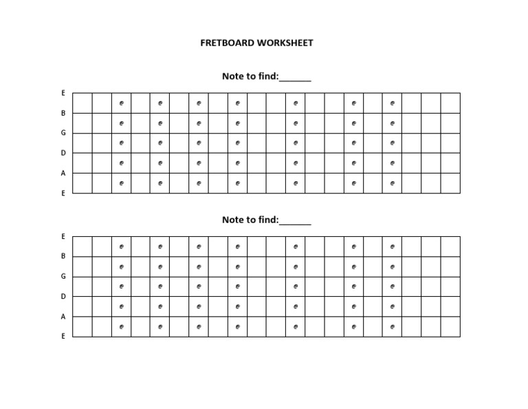 Fretboard Worksheet | PDF