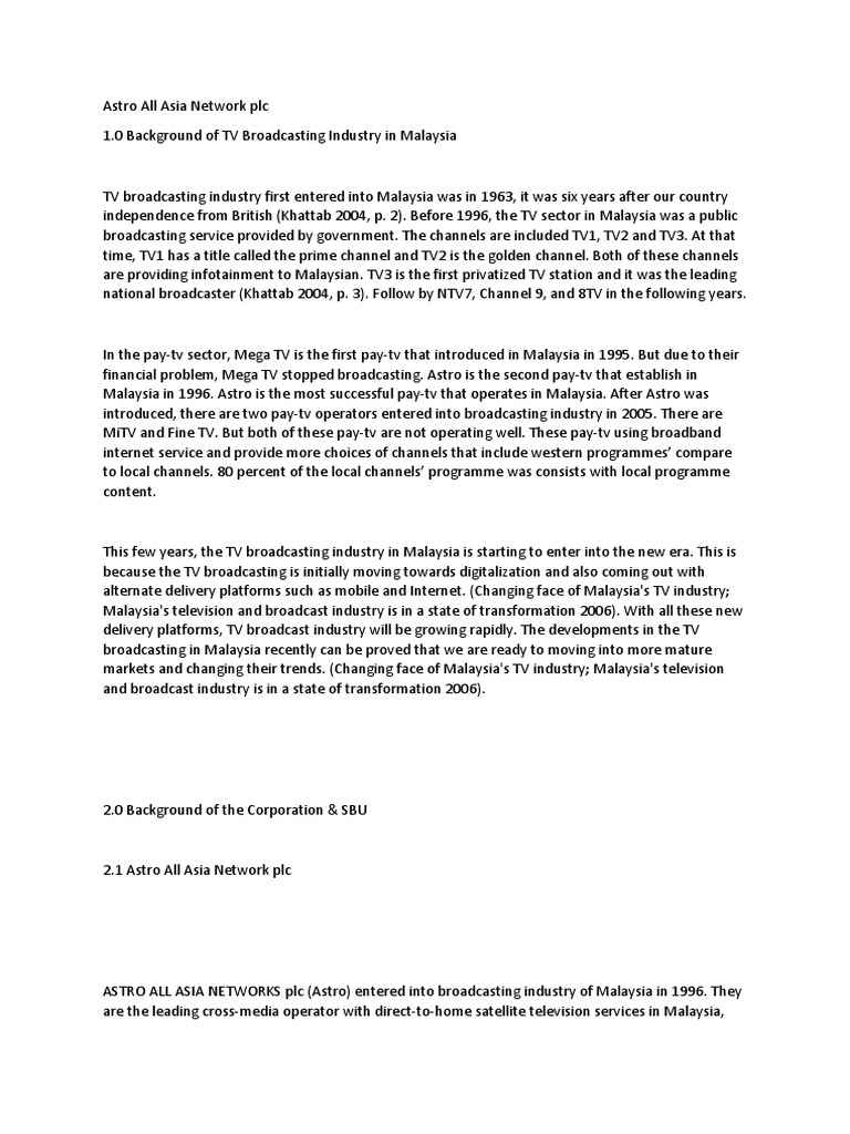 Astro All Asia Network Overview | PDF | Subscription Business Model ...