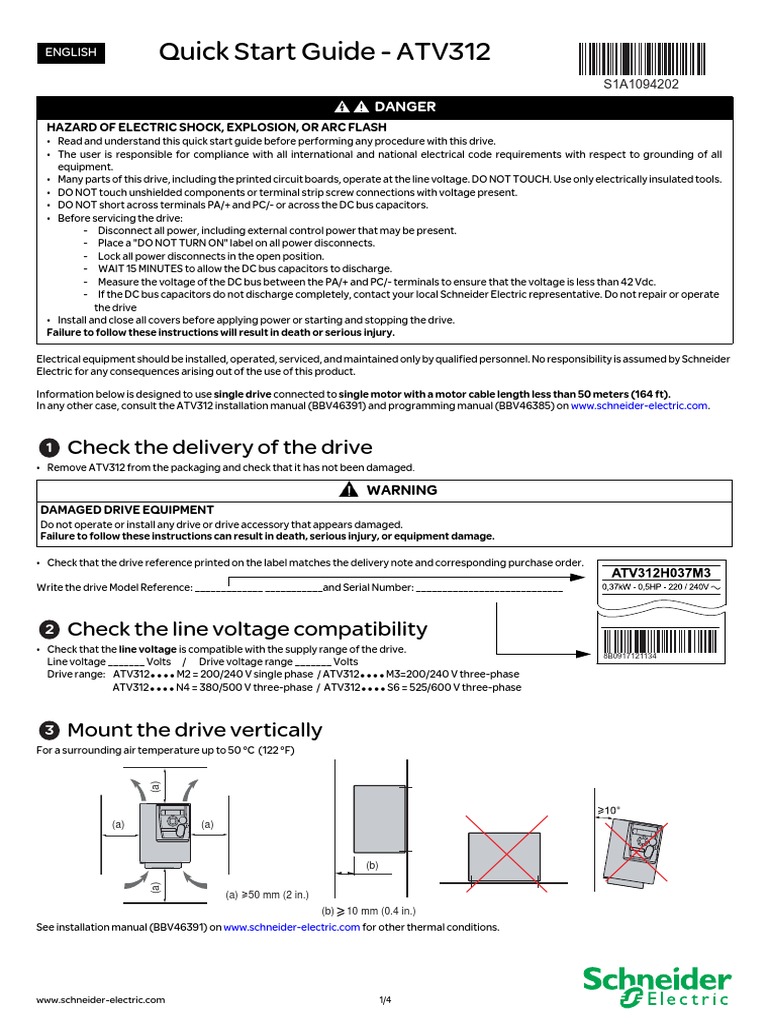 Altivar 312 Quick Reference Guide | PDF | Capacitor | Direct Current