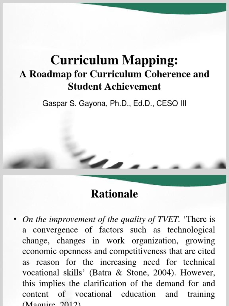 Curriculum Mapping-A Roadmap For Curriculum Coherence and Student ...
