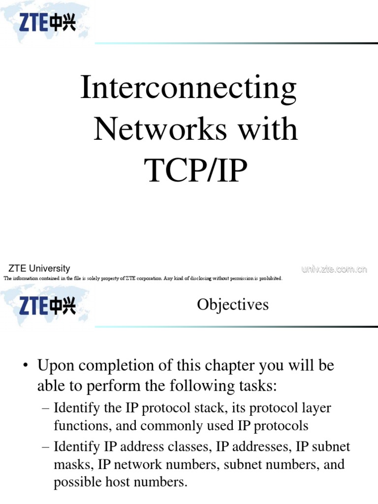 Interconnecting Networks With Tcp/Ip: ZTE University | PDF ...