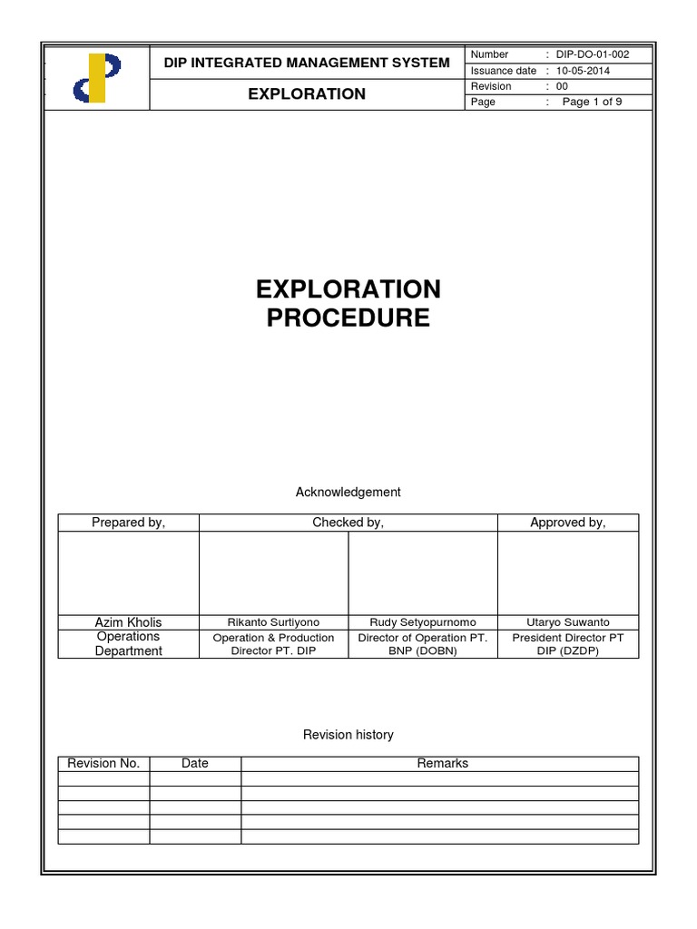 SOP Exploration | PDF | Geology | Surveying