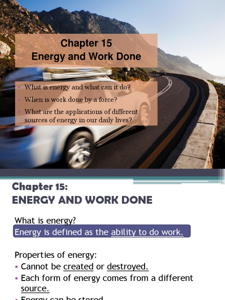Chapter 15 Energy and Work Done HBL VER | PDF | Energy Development | Fuels