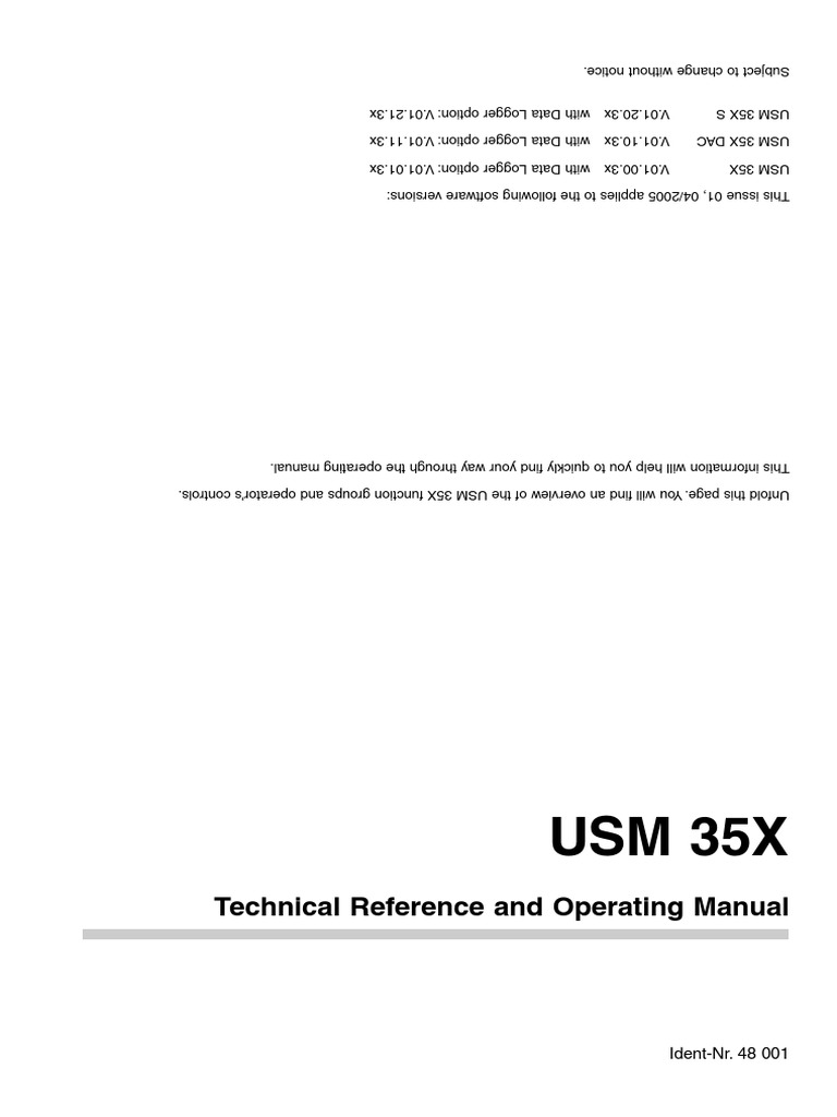 USM 35X Operating Manual | PDF | Battery (Electricity) | Ultrasound