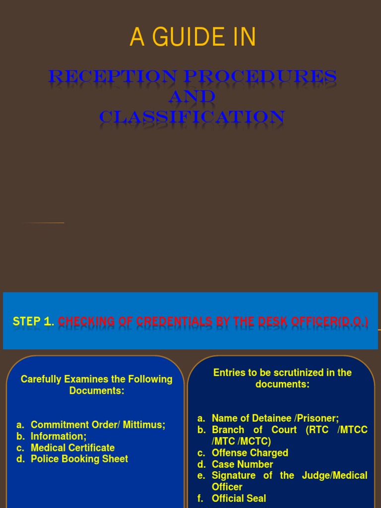 Reception Procedures and Classification (Paralegal) | PDF | Remand ...