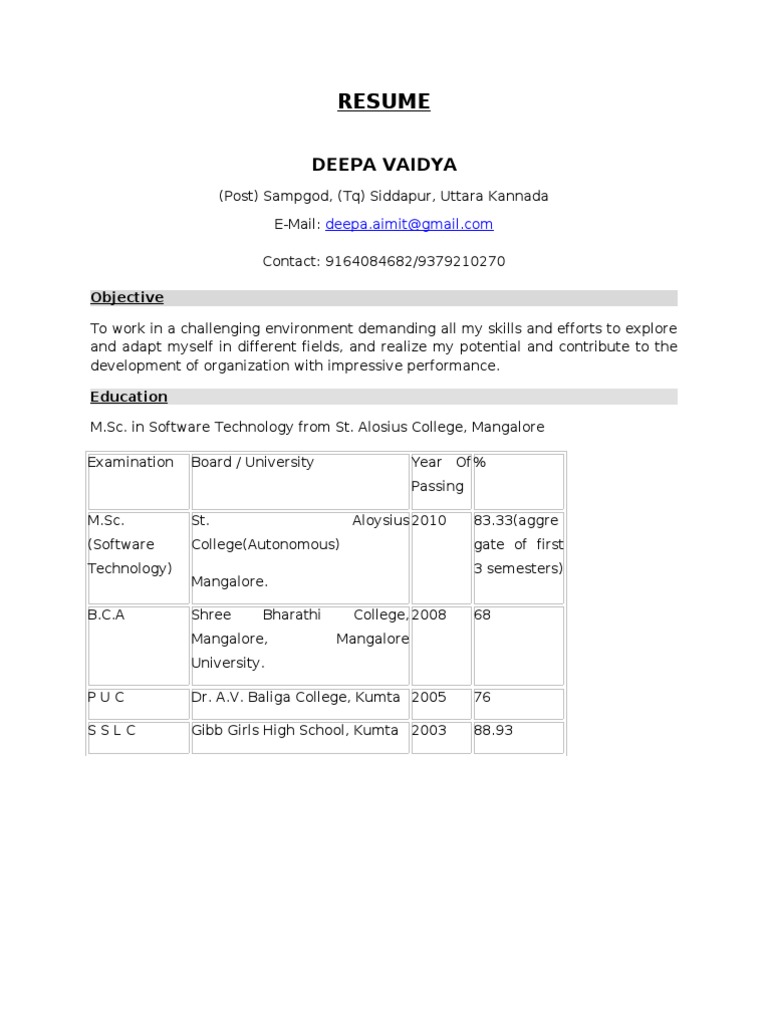 Resume Deepa | PDF | Oracle Database | Scripting Language