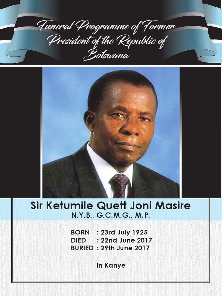 Masire Funeral Programme | PDF | Botswana