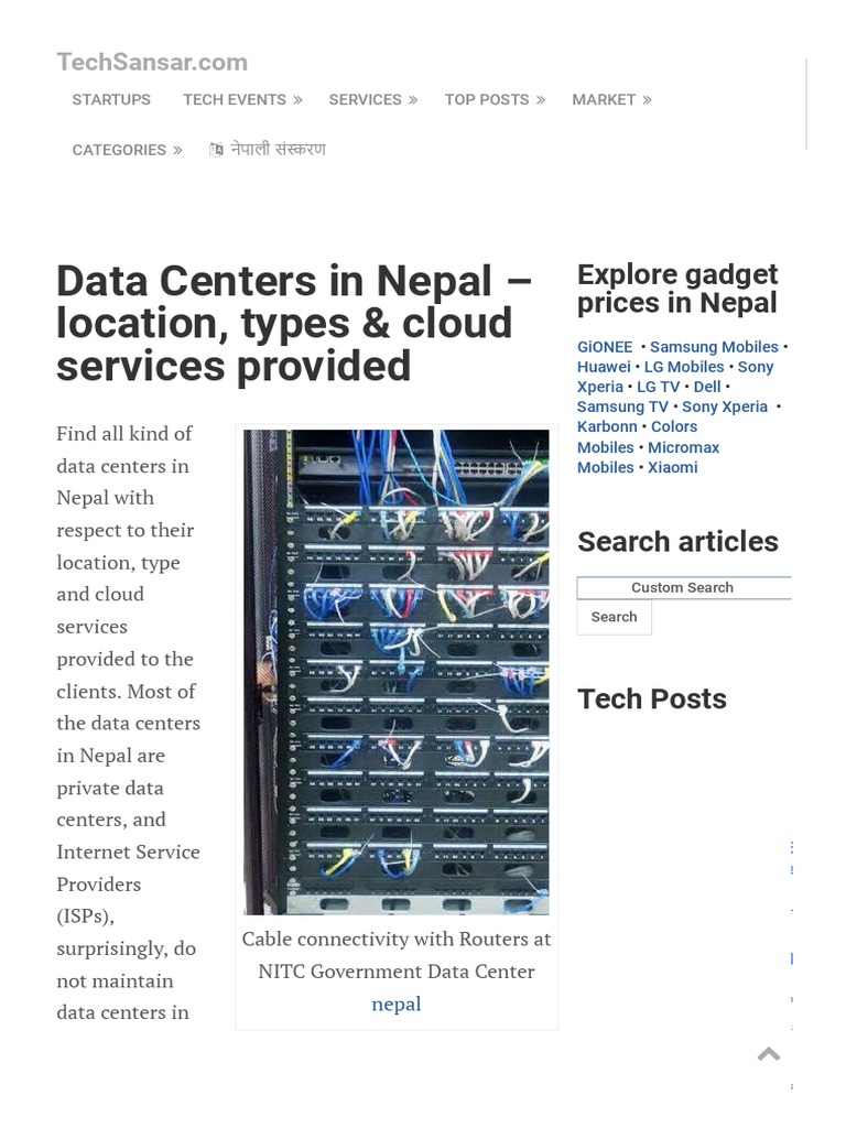 Data Centers in Nepal - Location, Types & Cloud Services Provided ...