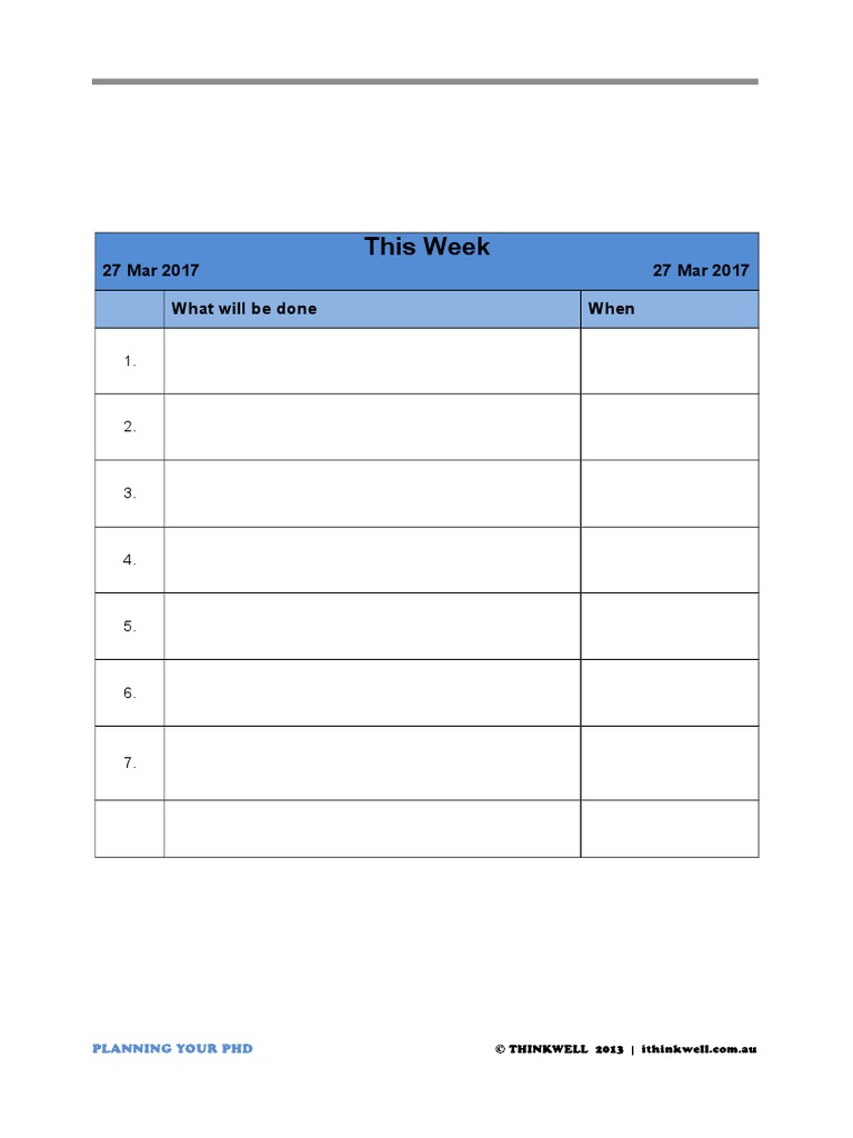 This Week: 27 Mar 2017 27 Mar 2017 What Will Be Done When | PDF