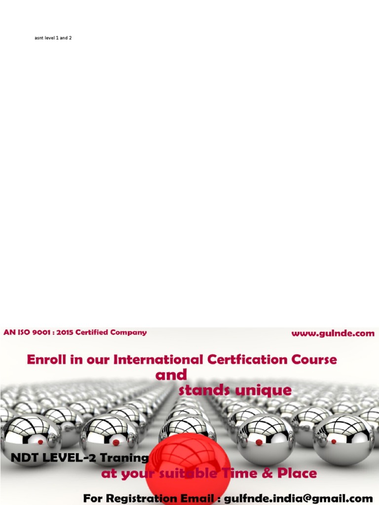 NDT Training - Mo. 8866050850 - Gulfnde.com - Asnt Level 2 ...