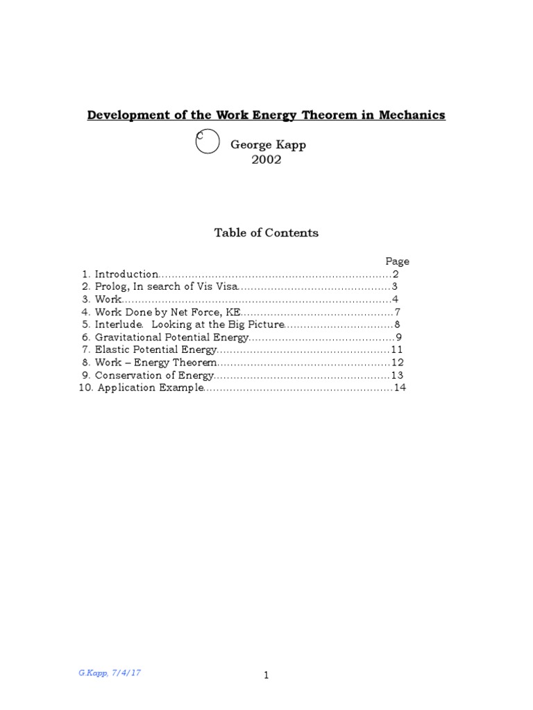Work Energy Theorem | PDF | Force | Integral