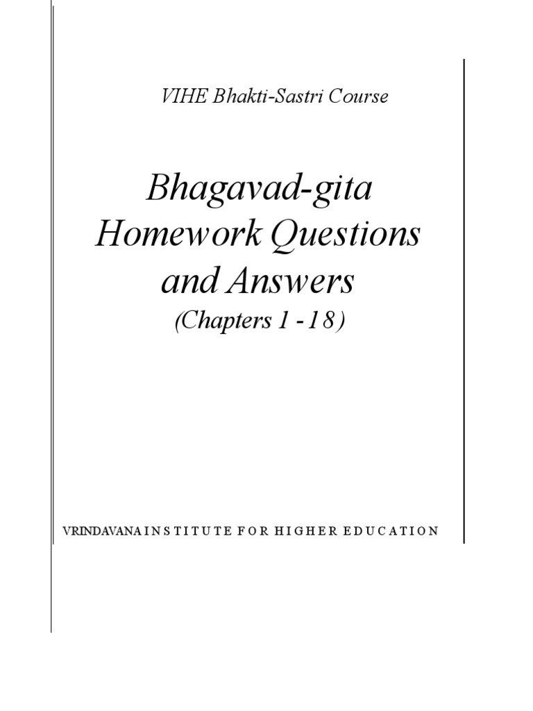BG Homework Q-A | PDF | Religion & Spirituality