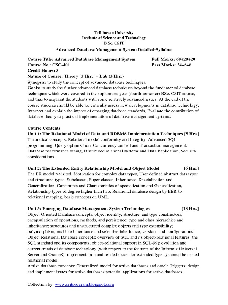 ADBMS | PDF | Relational Database | Databases ADBMS | PDF | Relational Database | Databases