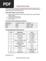 Gypsum Plaster Rate Analysis | PDF | Plaster | Economic Sectors